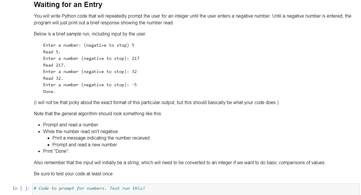 Solved Waiting tor an Entry You will write Python code that | Chegg.com Solved Waiting tor an Entry You will write Python code that | Chegg.com