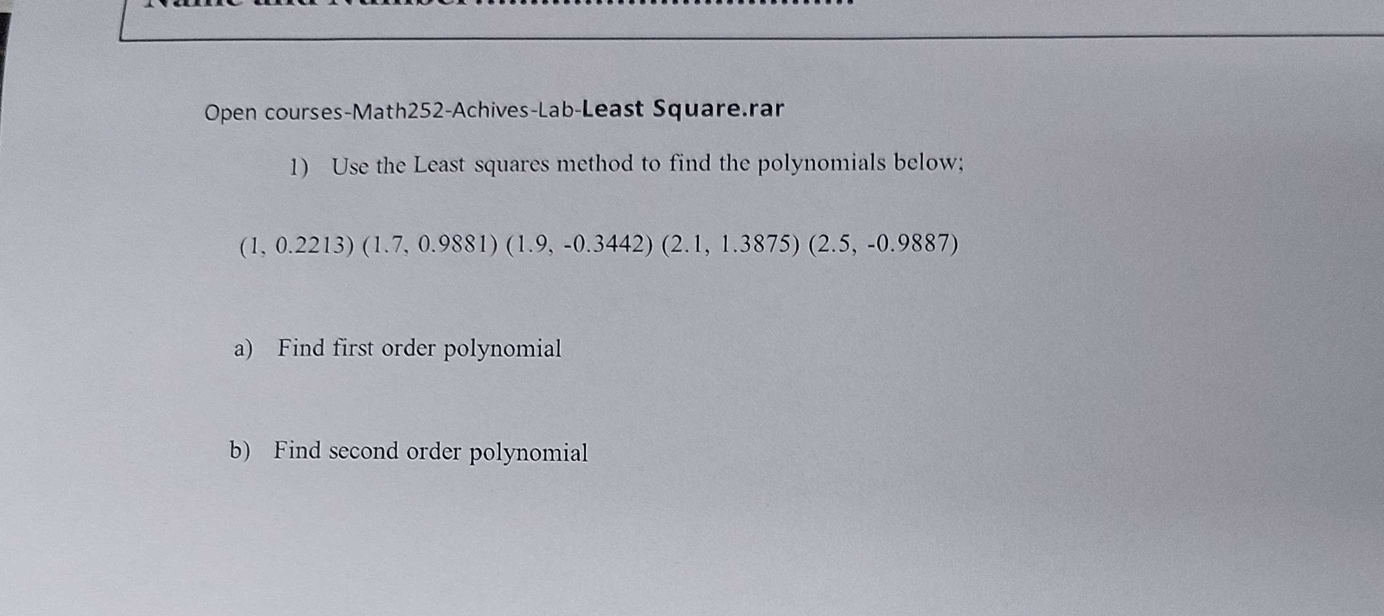 Solved ASAPUse the Least squares method to find the | Chegg.com