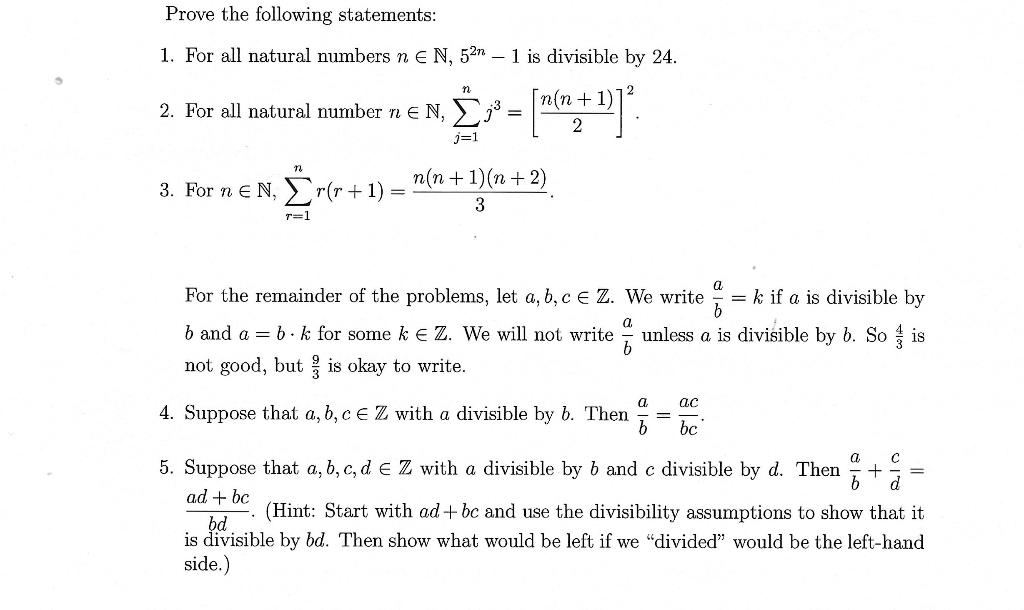 Solved Prove the following statements: 1. For all natural | Chegg.com