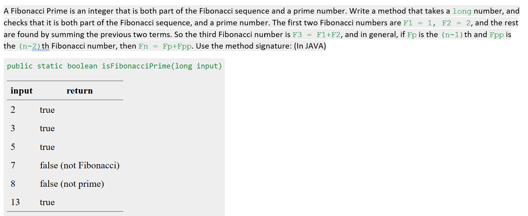 Solved = A Fibonacci Prime is an integer that is both part | Chegg.com