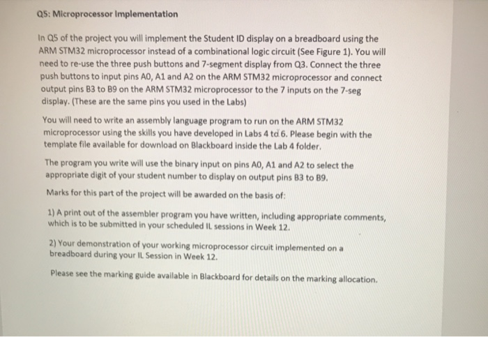 Q5: Microprocessor Implementation In Q5 of the | Chegg.com