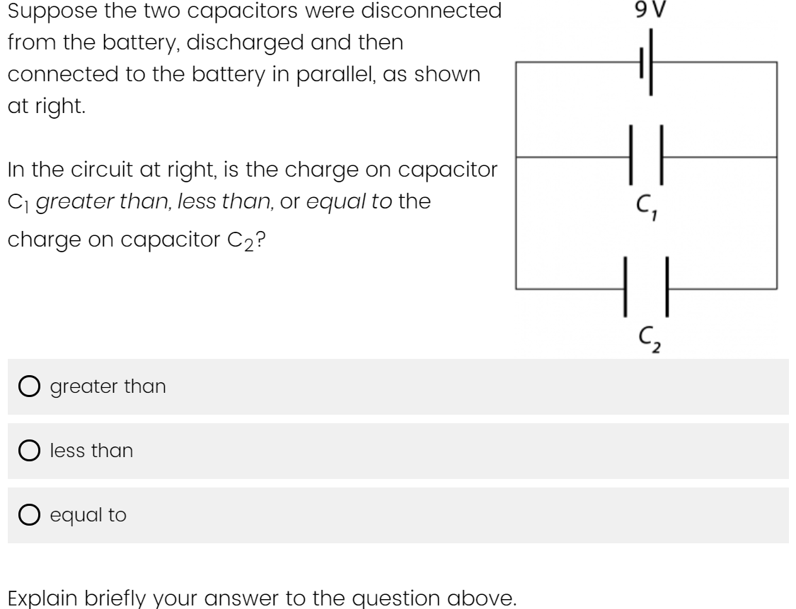 Solved 9V Two capacitors in series are connected to a 9- | Chegg.com