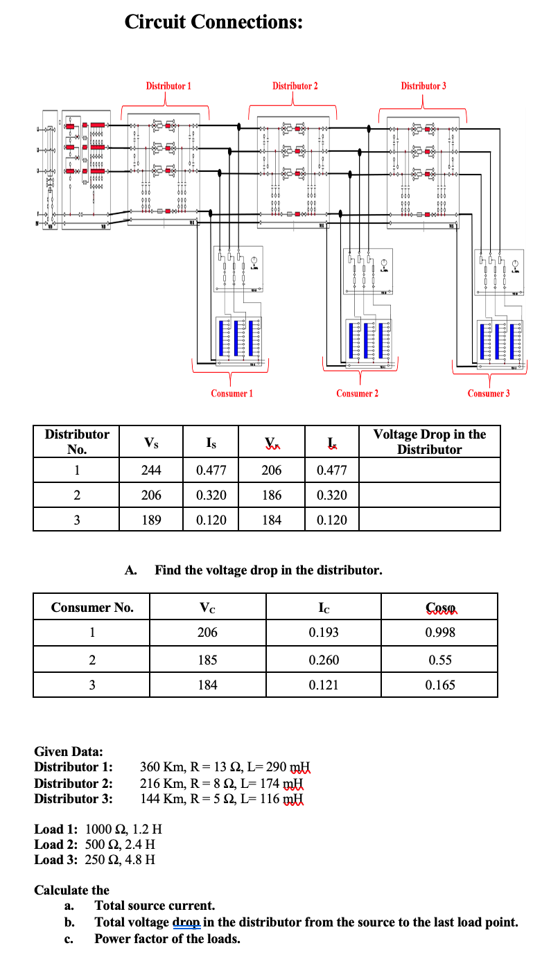 Solved Circuit Connections: Distributor 1 Distributor 2 | Chegg.com
