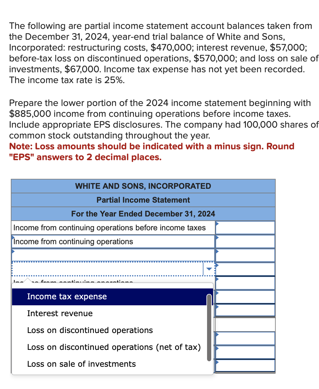 Solved The following are partial income statement account | Chegg.com