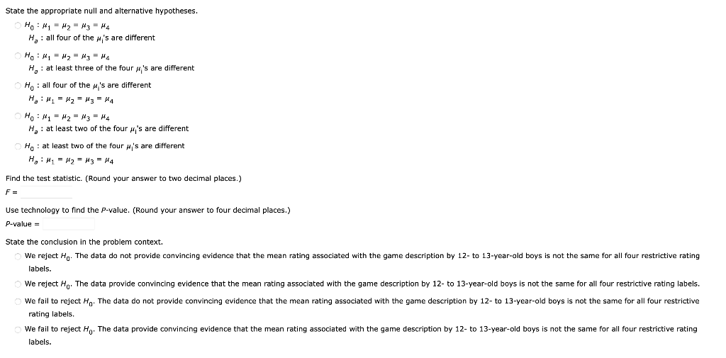 Solved the game on a scale of 1 to 10 . four different age | Chegg.com