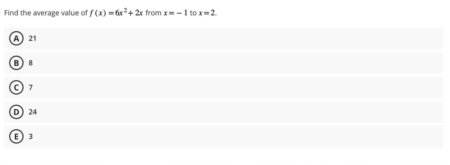 Solved Find the average value of f(x)=6x2+2x from x=−1 to | Chegg.com