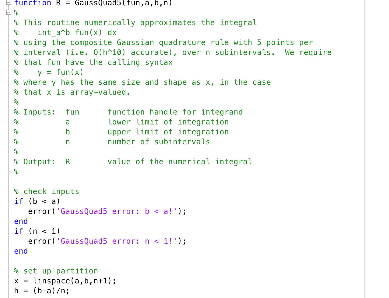 2. Gaussian Quadrature Rules The following files are | Chegg.com