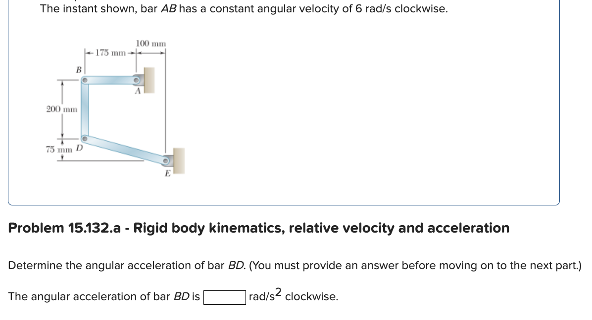 Solved The instant shown, bar AB has a constant angular | Chegg.com