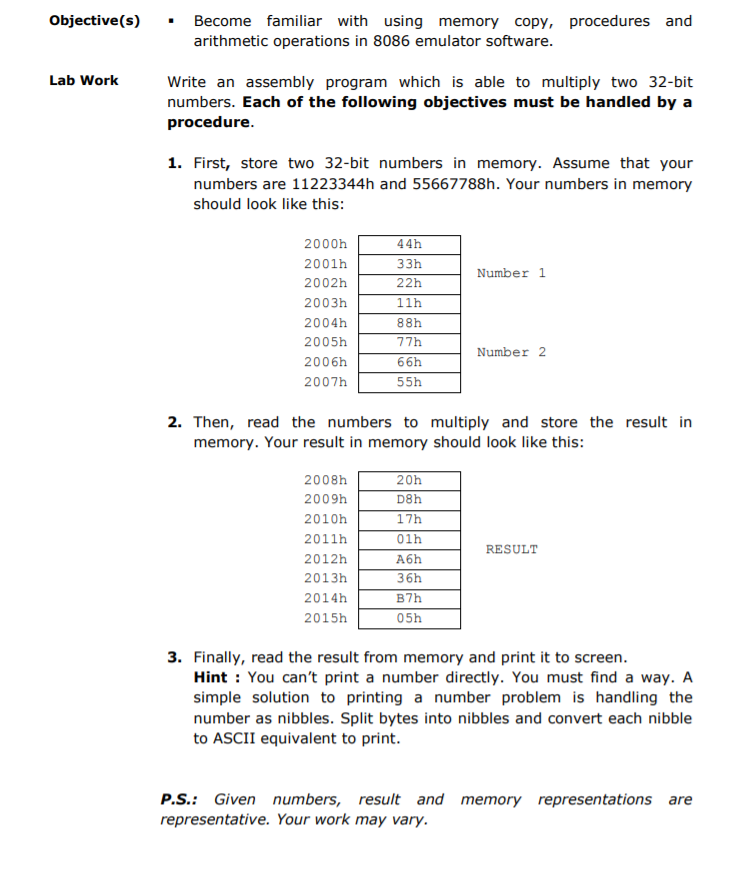 Solved Objective(s) Become familiar with using memory copy, | Chegg.com