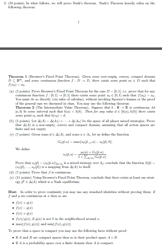 Solved 3. (35 ﻿points) ﻿In what follows, we will prove | Chegg.com