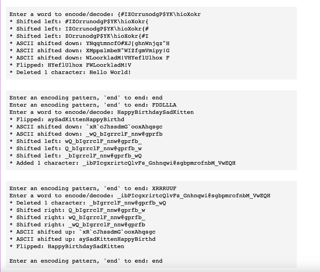 Solved For this part you will be writing a series of | Chegg.com