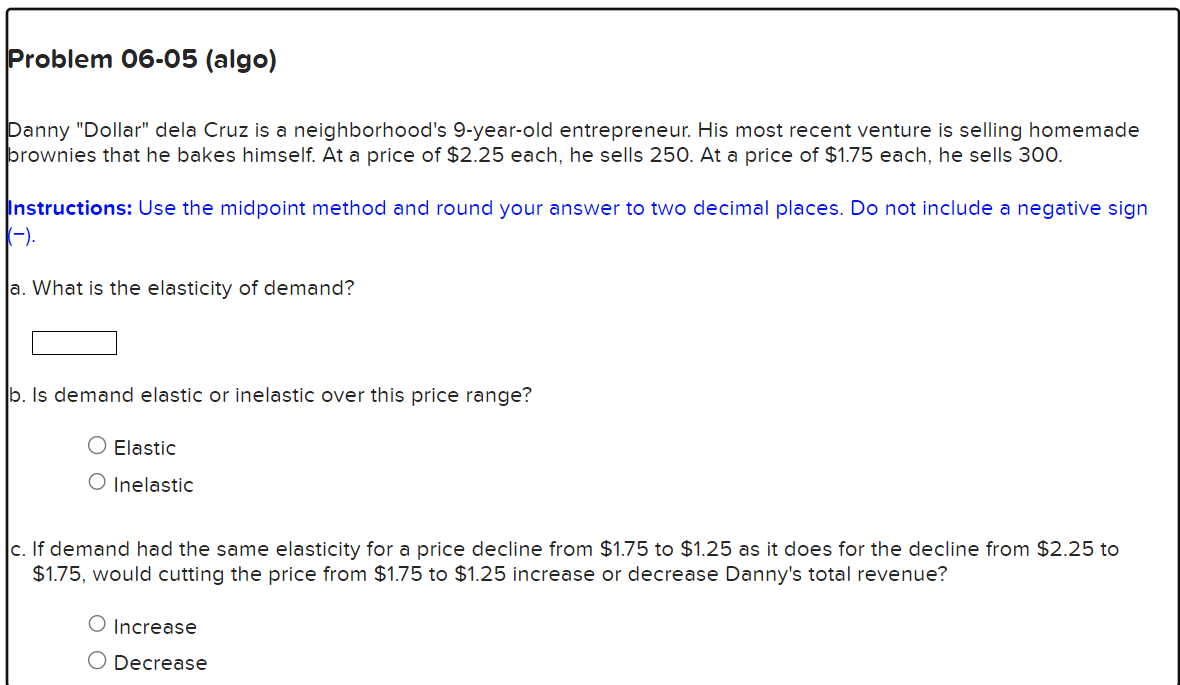 Solved Problem 06-05 (algo) Danny "Dollar" dela Cruz is a | Chegg.com