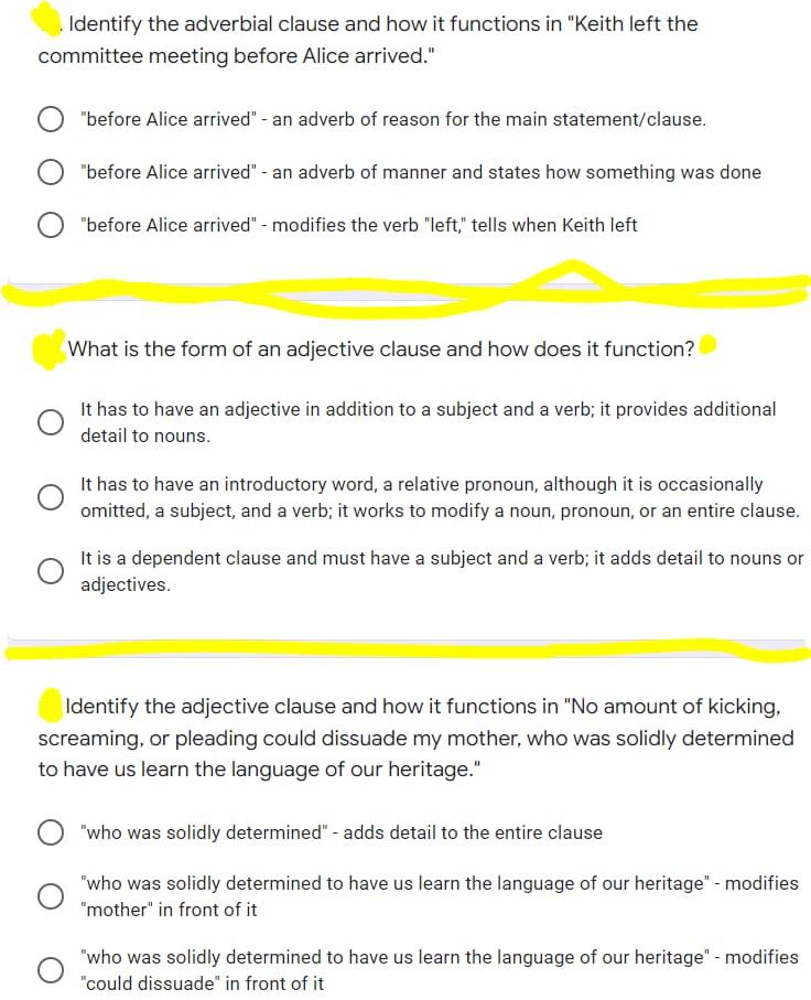 Solved Identify the adverbial clause and how it functions in | Chegg.com