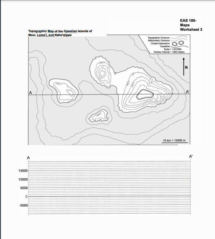 Solved The topographic map of the Hawaiian Islands (Maps - | Chegg.com