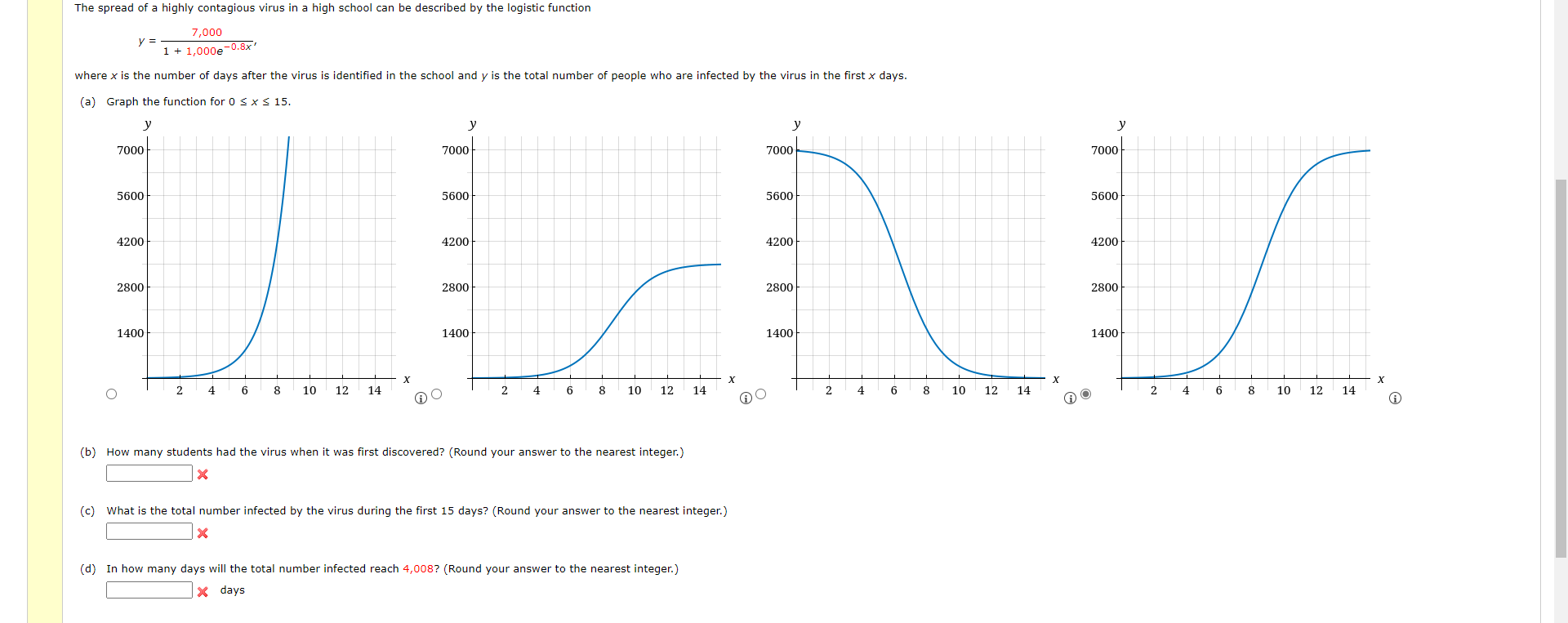 Solved The spread of a highly contagious virus in a high | Chegg.com