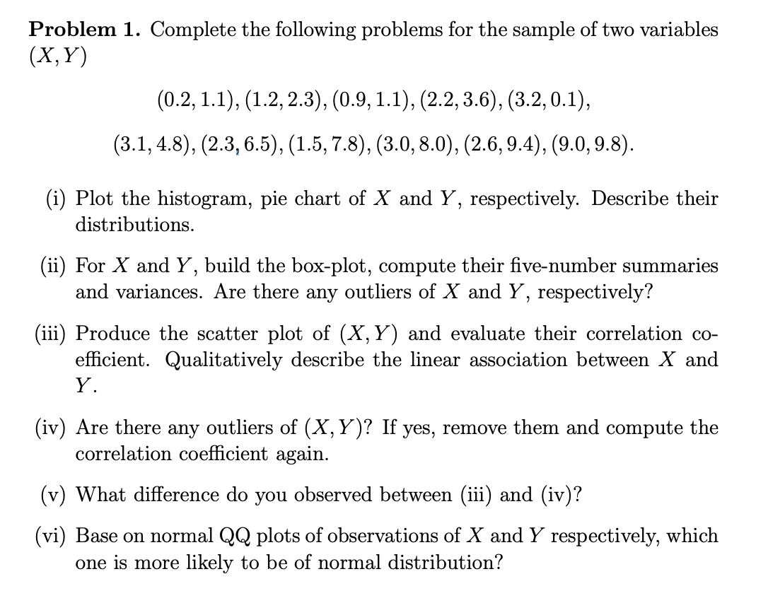 Solved Problem 1. Complete the following problems for the | Chegg.com