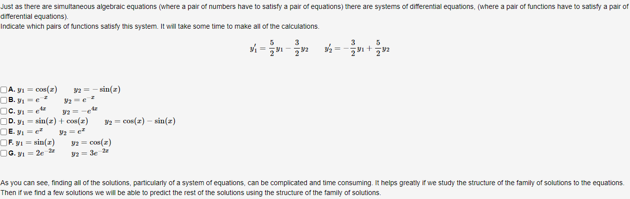 Solved Just as there are simultaneous algebraic equations | Chegg.com