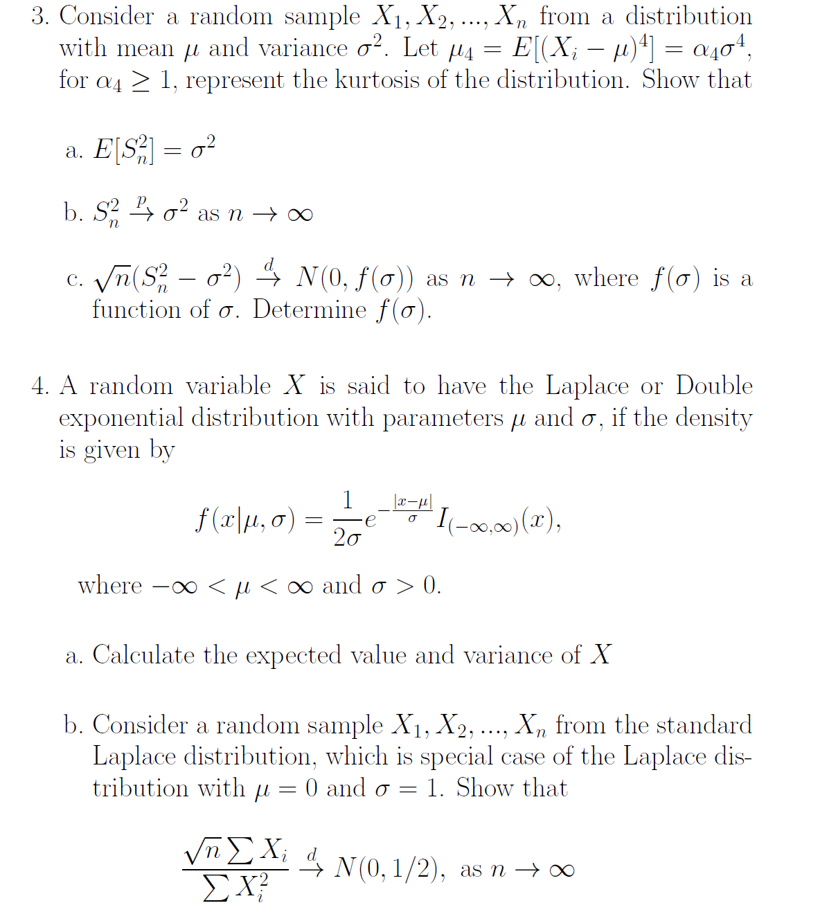 Solved 3. Consider a random sample X1,X2,…,Xn from a | Chegg.com
