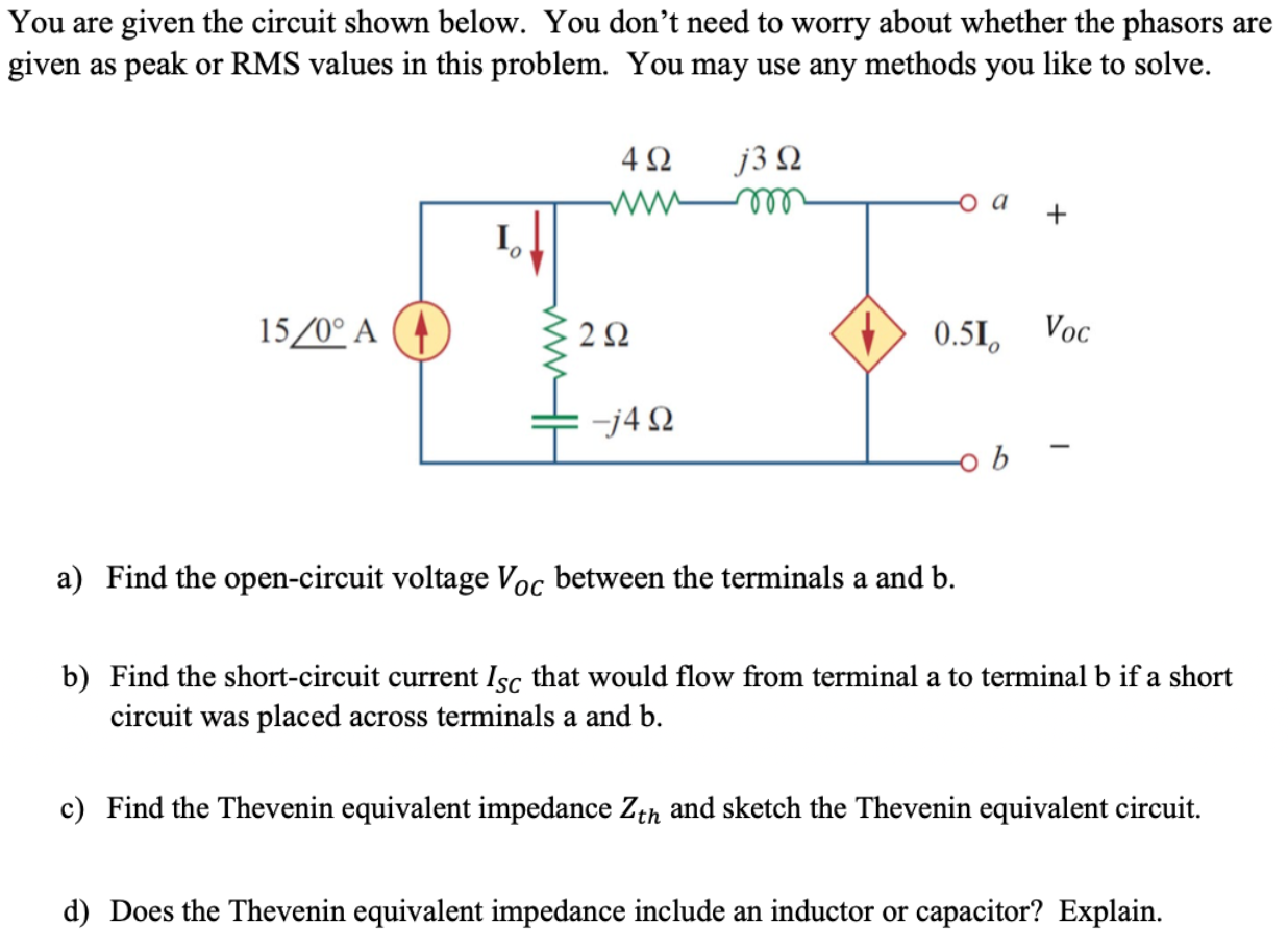 Solved You are given the circuit shown below. You don't need | Chegg.com