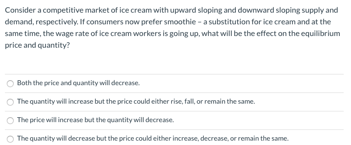 Solved Consider a competitive market of ice cream with | Chegg.com