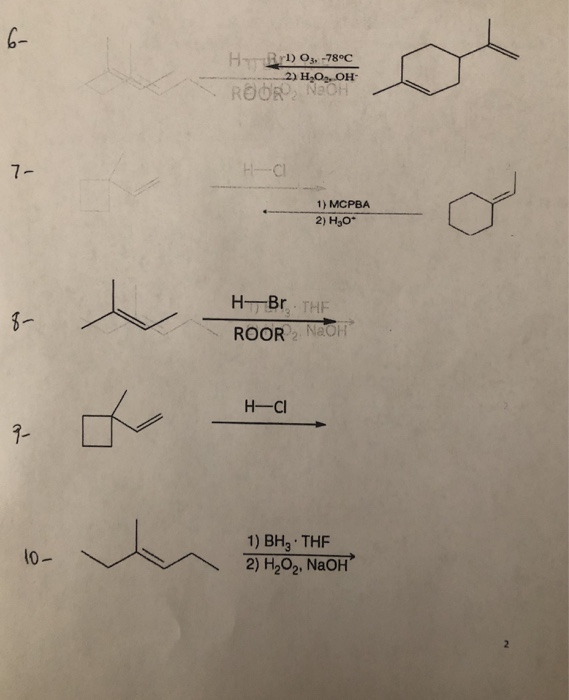 Solved Complete the following reactions with the products. | Chegg.com