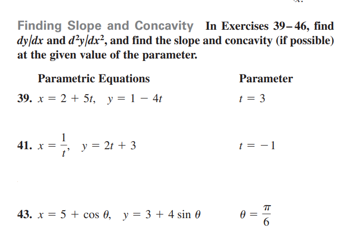 Solved Finding Slope and Concavity In Exercises 39–46, find | Chegg.com