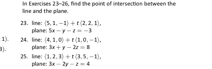 Solved In Exercises 23-26, find the point of intersection | Chegg.com