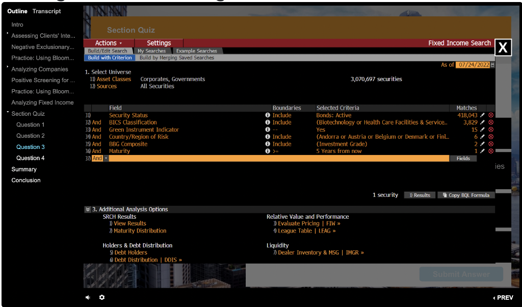 Solved An analyst created the provided image on SRCH, | Chegg.com