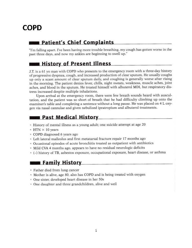 Solved Patient's Chief Complaints "I'm falling apart. I've | Chegg.com