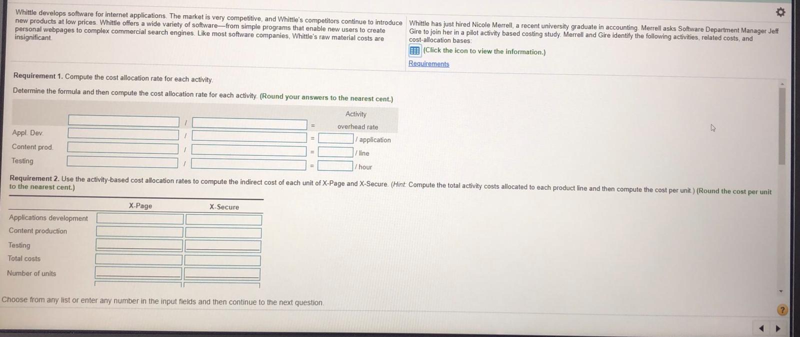Solved re Activity Whittle develops software for internet | Chegg.com