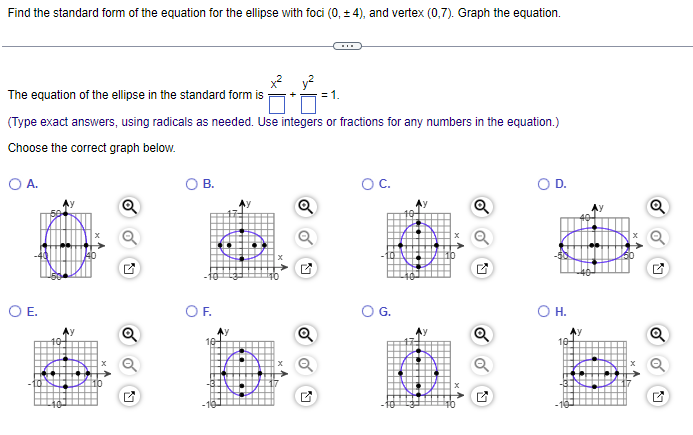 Solved Find the standard form of the equation for the | Chegg.com