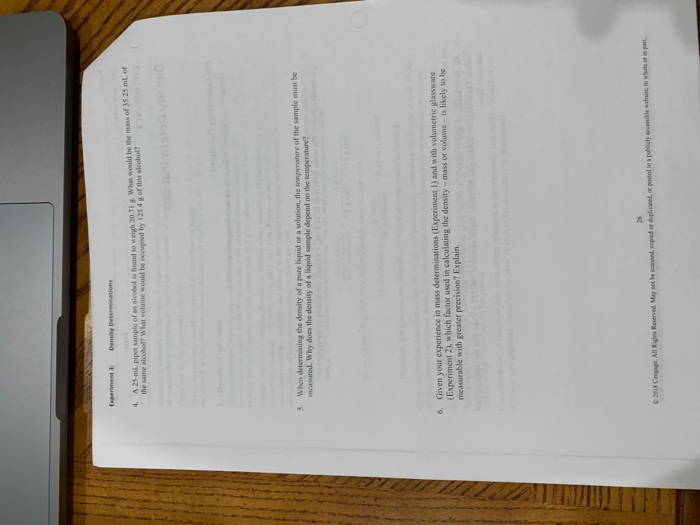 Solved Lab Instructor: EXPERIMENT 3 Density Determinations | Chegg.com