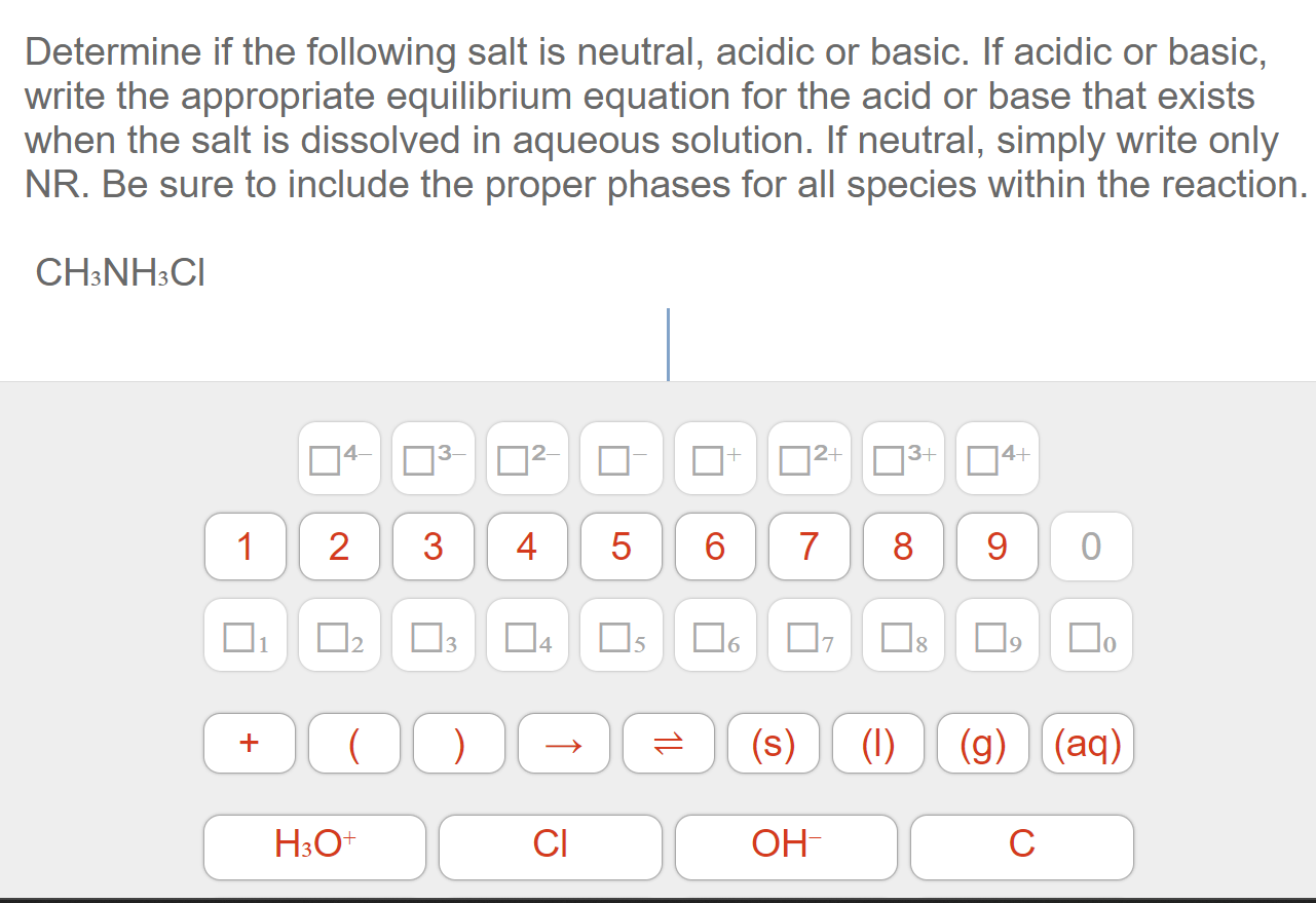 Solved Determine if the following salt is neutral, acidic or | Chegg.com