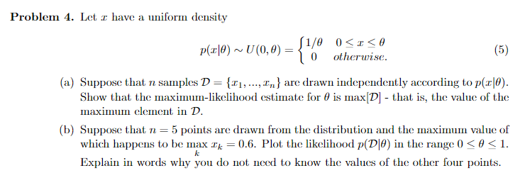 Solved Problem 4. Let x have a uniform density | Chegg.com