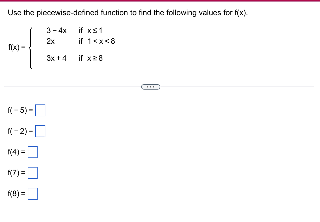 Solved Use the piecewise-defined function to find the | Chegg.com