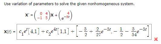 Solved Use variation of parameters to solve the given | Chegg.com