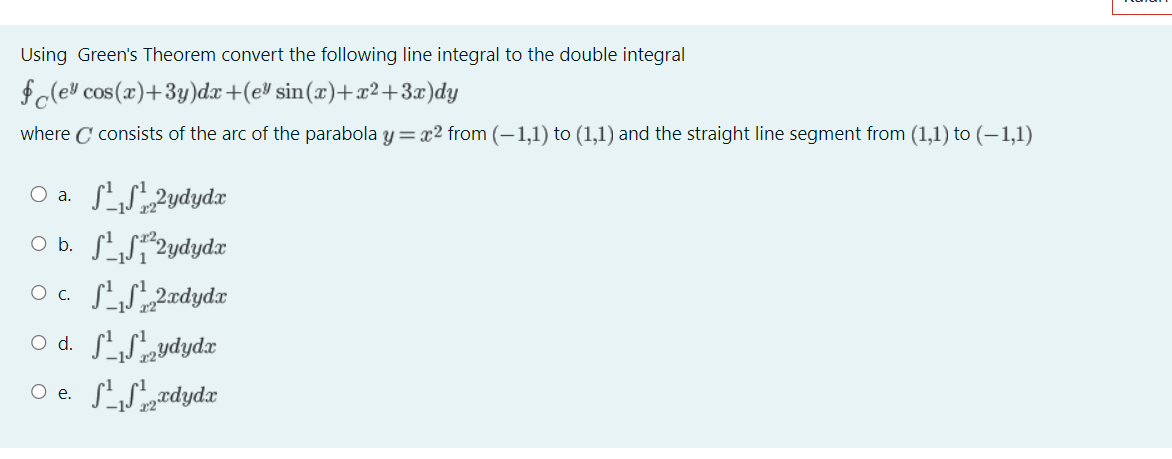 Solved Using Green's Theorem convert the following line | Chegg.com