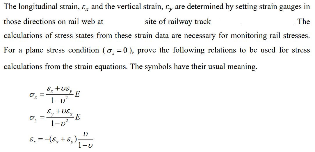 Solved The longitudinal strain, Ex and the vertical strain, | Chegg.com
