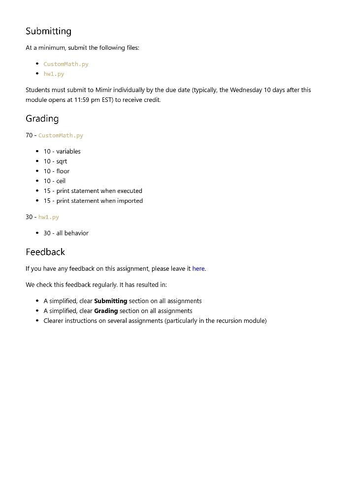 Solved Mod 1 Homework: Basic Python In this assignment, we | Chegg.com