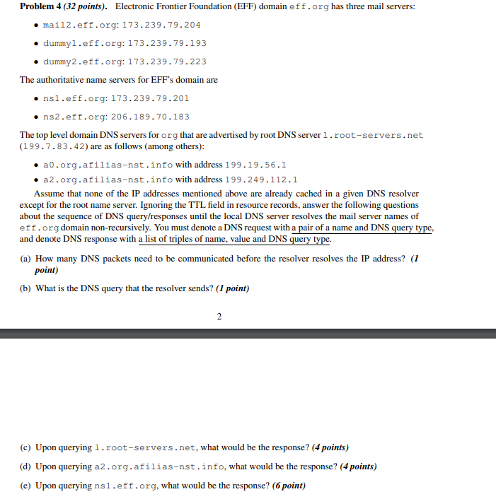 Solved Problem 4 (32 ﻿points). ﻿Electronic Frontier | Chegg.com
