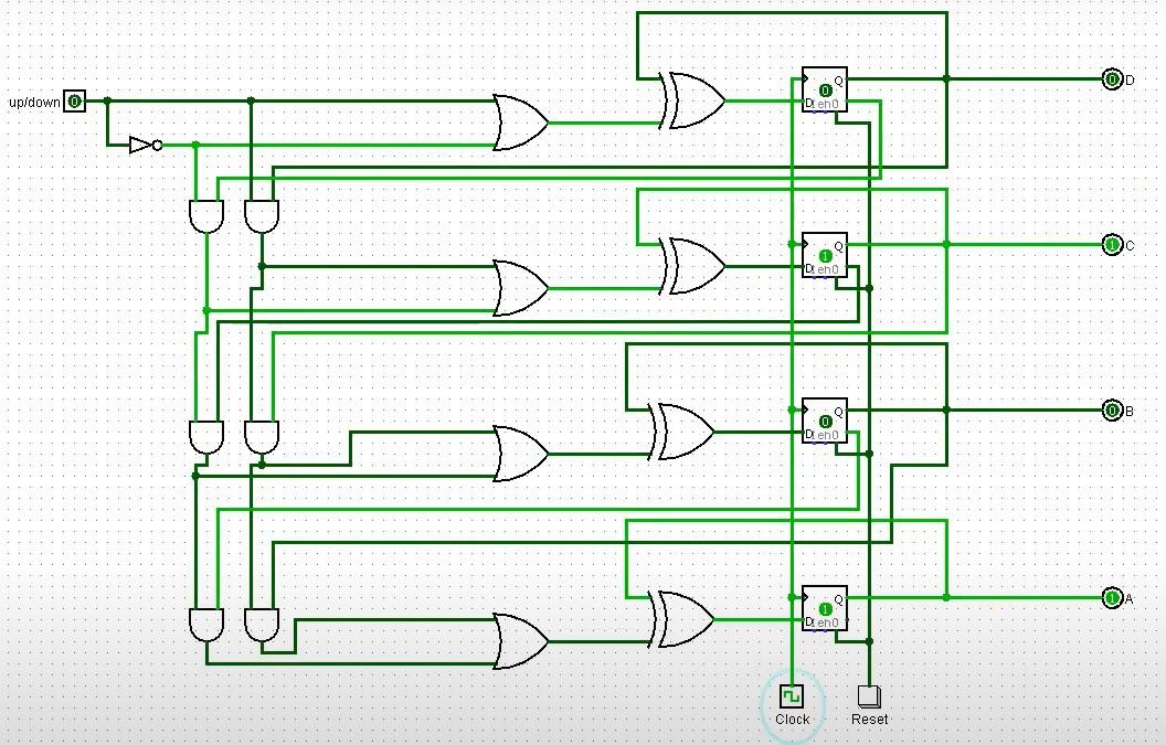 Solved The following UP/DOWN D-flip flop digital Circuit is | Chegg.com