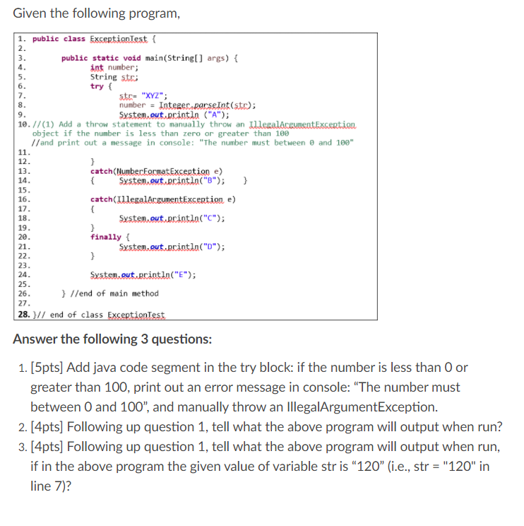 Solved 3. 4. 5. 6. 7. 9. Given the following program, 1. | Chegg.com