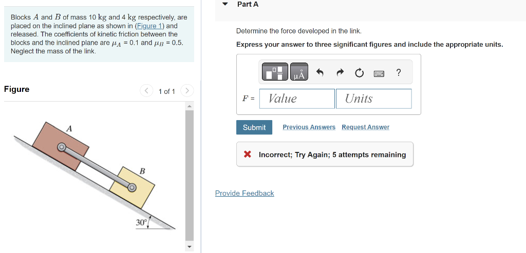 Solved Blocks A and B of mass 10 kg and 4 kg respectively, | Chegg.com