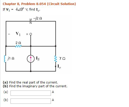 Solved Chapter 8, Problem 8.054 (Circuit Solution) If V, - | Chegg.com