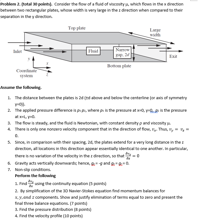 Solved Problem 2. (total 30 points). Consider the flow of a | Chegg.com