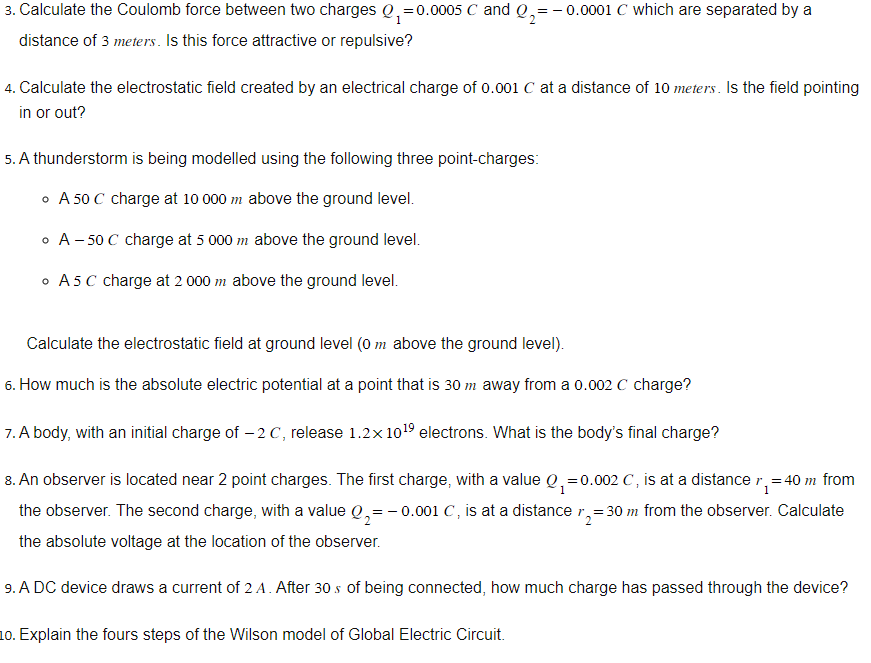 Solved 3. Calculate the Coulomb force between two charges | Chegg.com