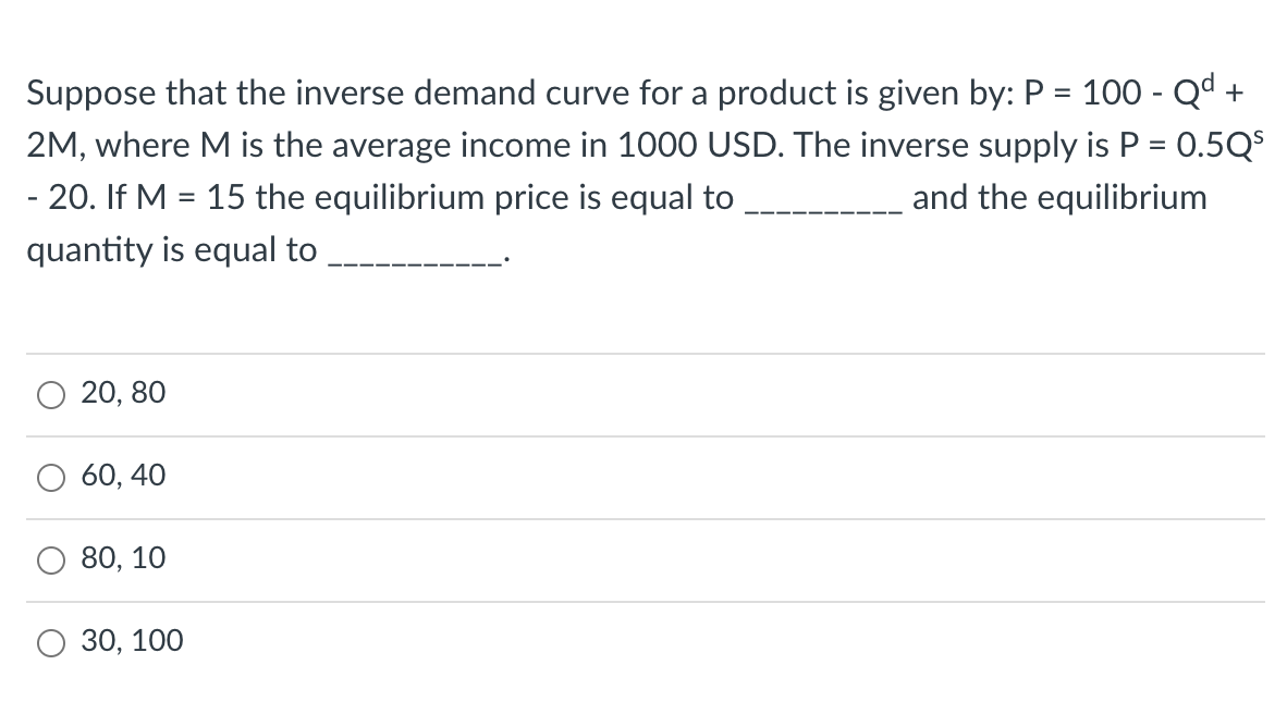 Solved Suppose that the inverse demand curve for a product | Chegg.com