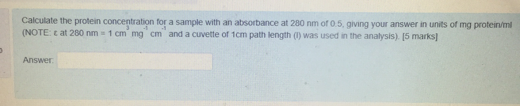 Solved Calculate the protein concentration for a sample with | Chegg.com