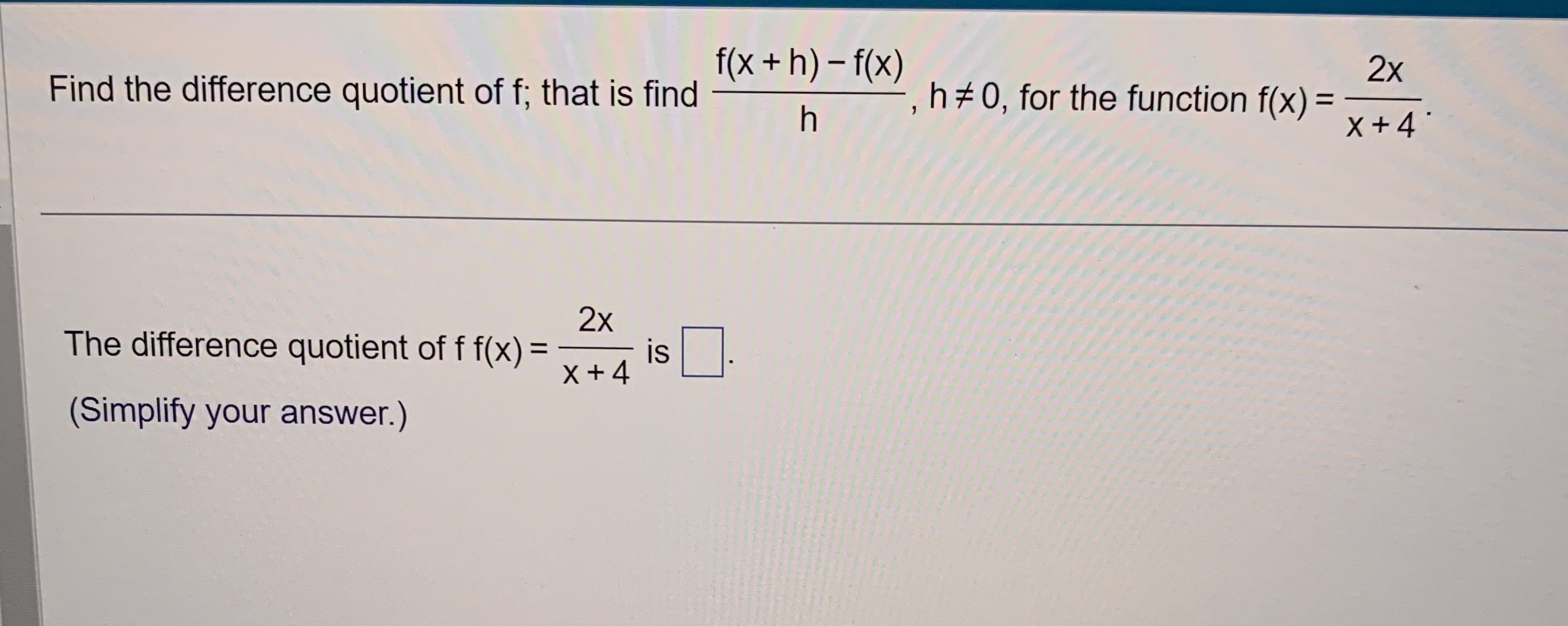 Solved Find the difference quotient of f; that is find | Chegg.com