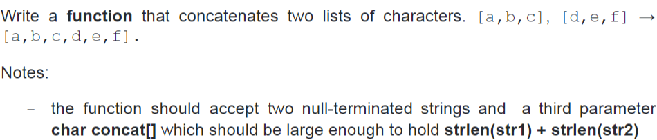Solved Write A Function That Concatenates Two Lists Of 